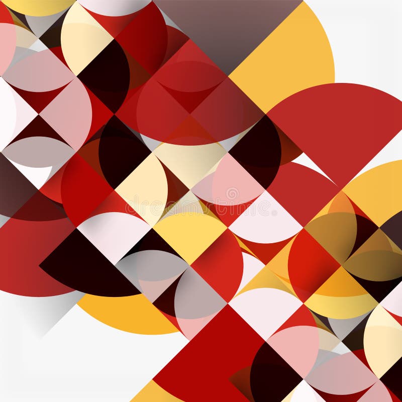 Cut Paper Circles, Mosaic Mix Geometric Pattern Design Stock Vector ...