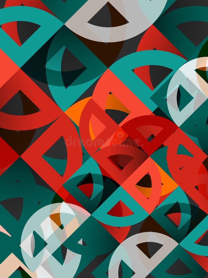 Cut Paper Circles, Mosaic Mix Geometric Pattern Design Stock Vector ...