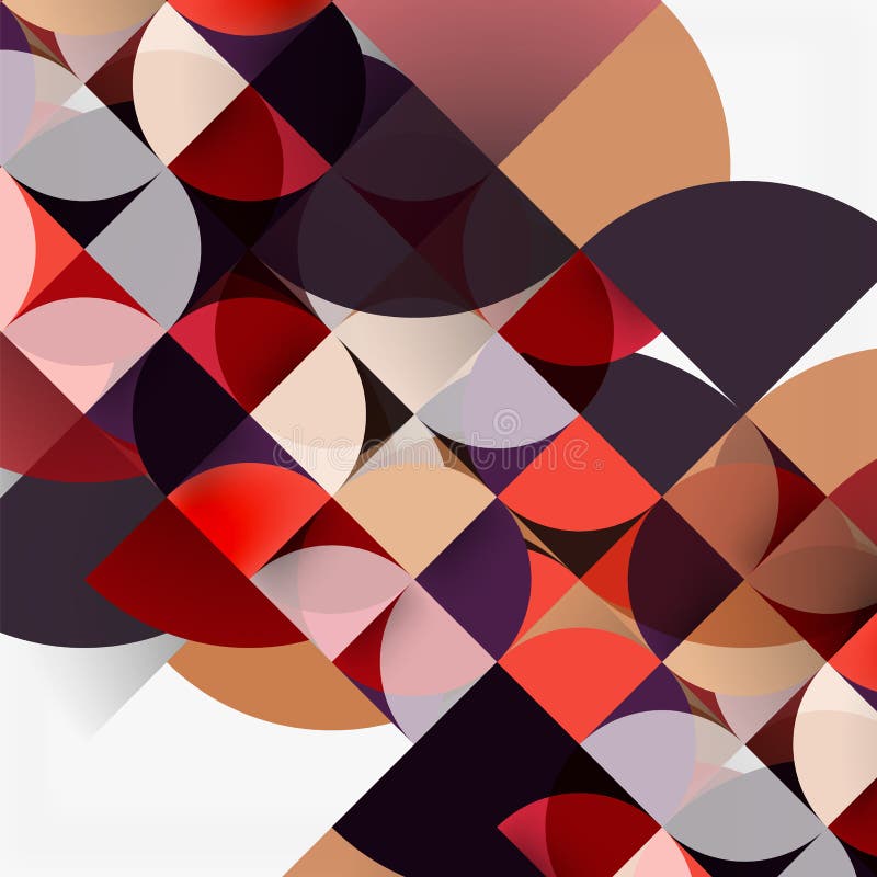 Cut Paper Circles, Mosaic Mix Geometric Pattern Design Stock Vector ...