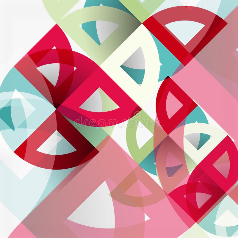 Cut Paper Circles, Mosaic Mix Geometric Pattern Design Stock Vector ...