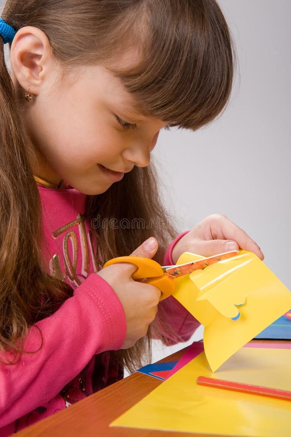 Cut paper figures stock photo. Image of table, scissors - 12682416