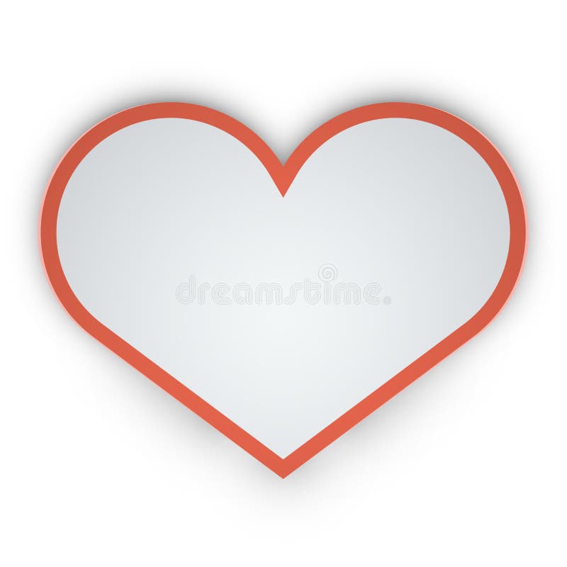 Cut Paper Heart with Red Frame Stock Vector - Illustration of white ...