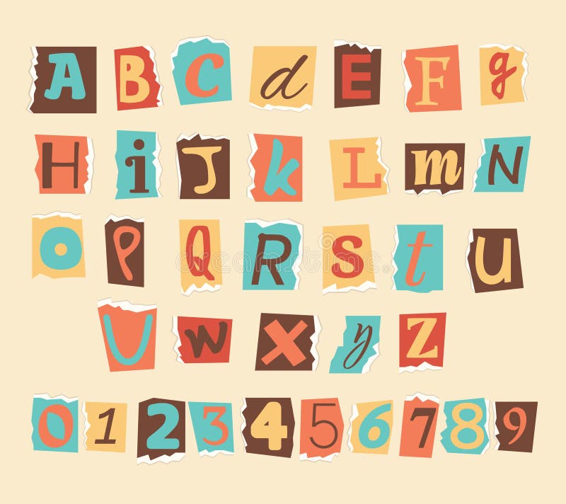 Cut Paper Letters and Numbers Ransom Note Vector Stock Vector ...