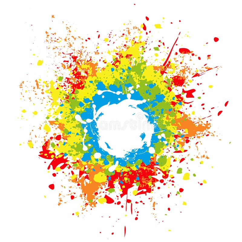 Color Paint Splashes Round Background Stock Vector - Illustration of ...