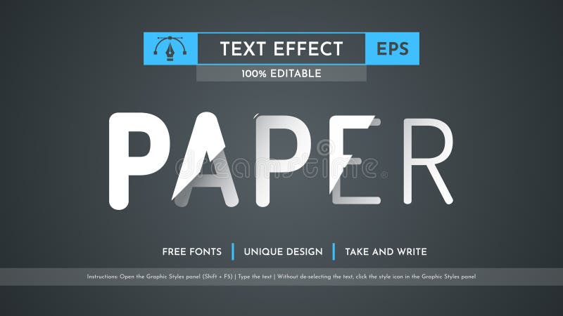 Cut Papers - Editable Text Effect, Font Style Stock Vector ...