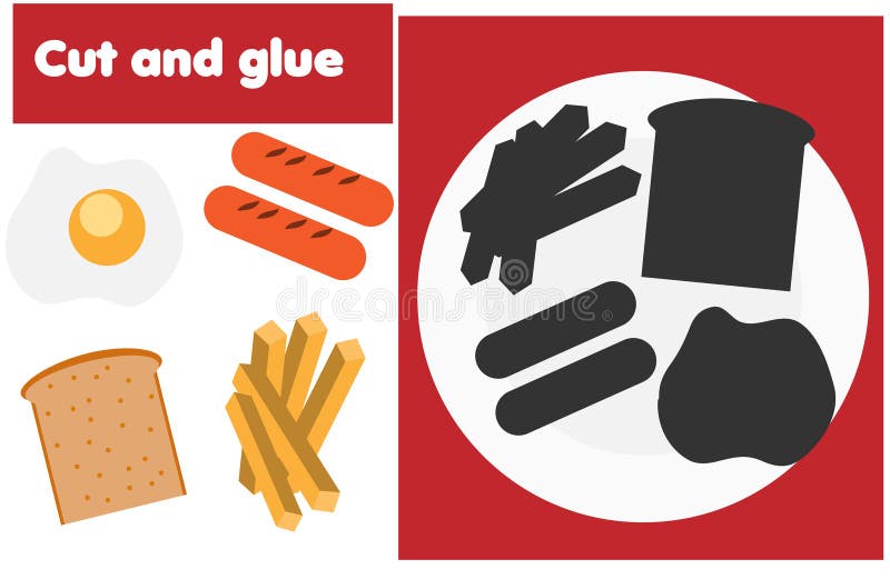 Cut and Paste Children Educational Game. Paper Cutting Activity. Make a ...