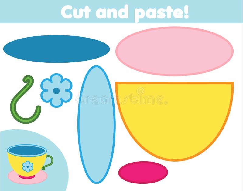 Cut and Paste Children Educational Game. Paper Cutting Activity. Make a ...