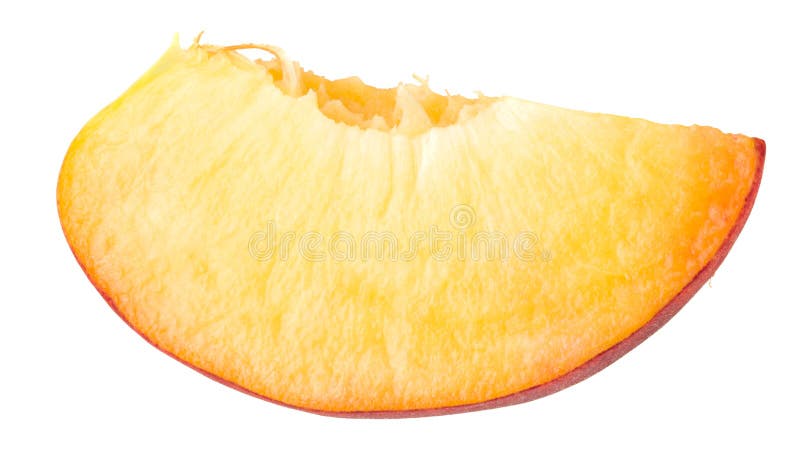 Cut of Peach Fruit Isolated on White Background Stock Photo - Image of ...