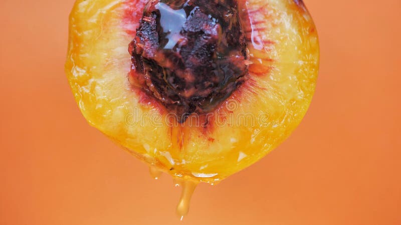 Dripping peach stock photo. Image of green, yellow, rain - 10766722