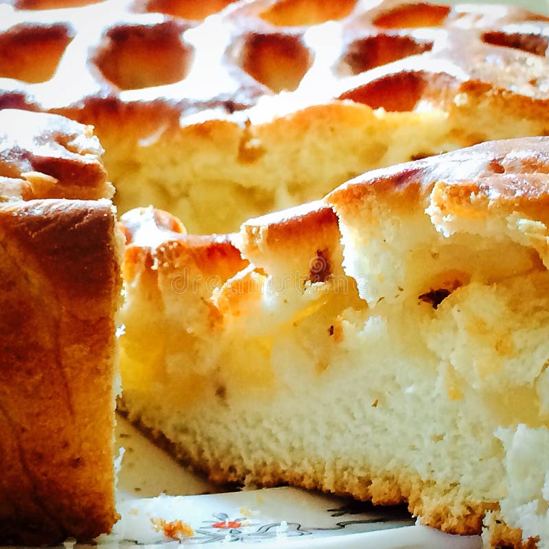 Cut Piece of Apple Pie Close Up Stock Photo - Image of appetizing ...