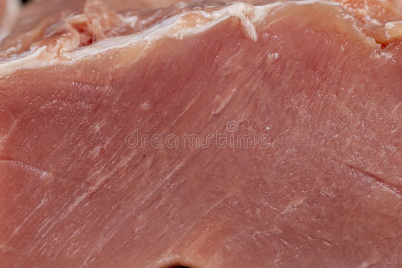 A Cut Piece of Pork Fillet on a Cutting Board Stock Photo - Image of ...