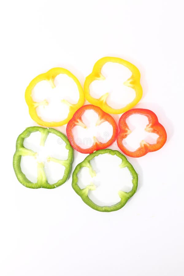 Four Colorful Slices of Bell Pepper Stock Image - Image of nutrition ...