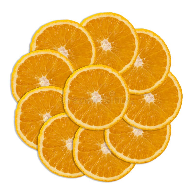 Cut Pieces of Orange in Shape of Round Stock Photo - Image of bone ...