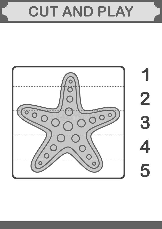 Cut and play with Starfish stock vector. Illustration of craft - 249648089