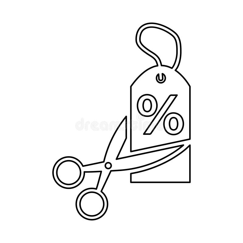 Cut Price Tag Icon Line Vector Graphics Stock Vector - Illustration of ...