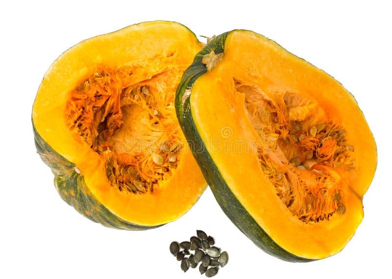 Cut the Pumpkin in Half and Slice Stock Photo - Image of pumpkin ...