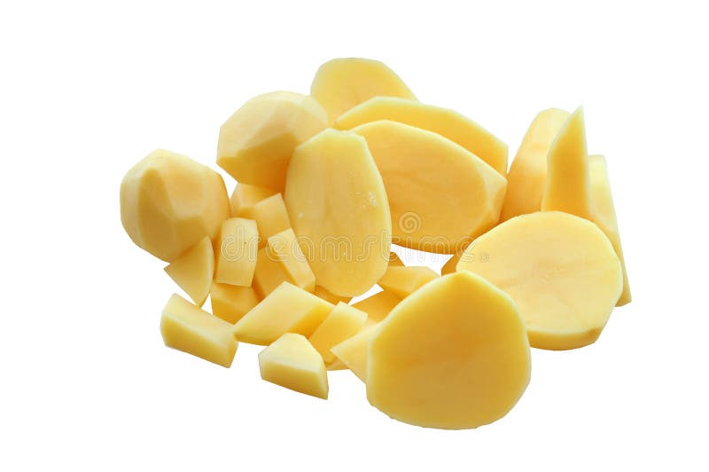 Cut Potatoes into Slices, Cut Raw Potatoes for Soup, Cut Fresh Potatoes ...