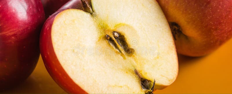 Cut red apple stock photo. Image of crisp, dessert, basket - 65823044