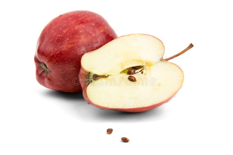 Cut red apple with seeds stock photo. Image of delicious - 42845480