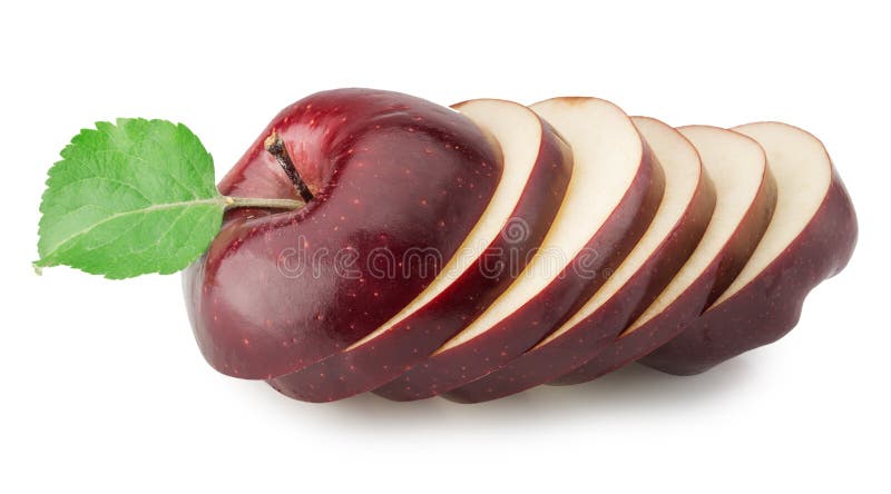 Cut Red Apples Isolated on the White Background Stock Image - Image of ...