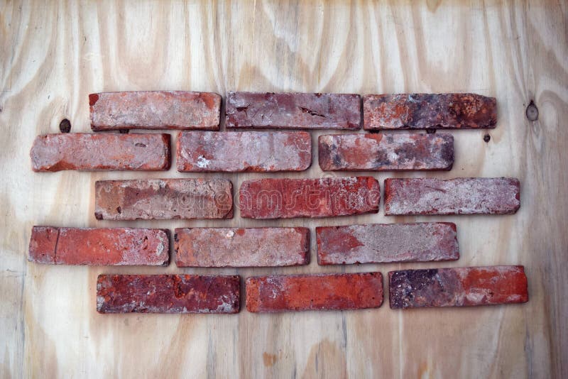 Cut Red Bricks Range Prepared To Use Design Stock Photo - Image of ...