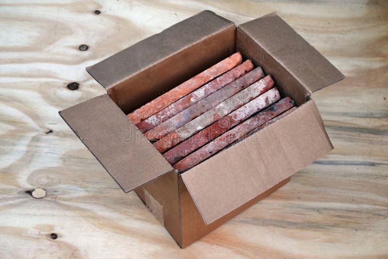 Cut Red Bricks Range Prepared To Use Design Stock Image - Image of ...