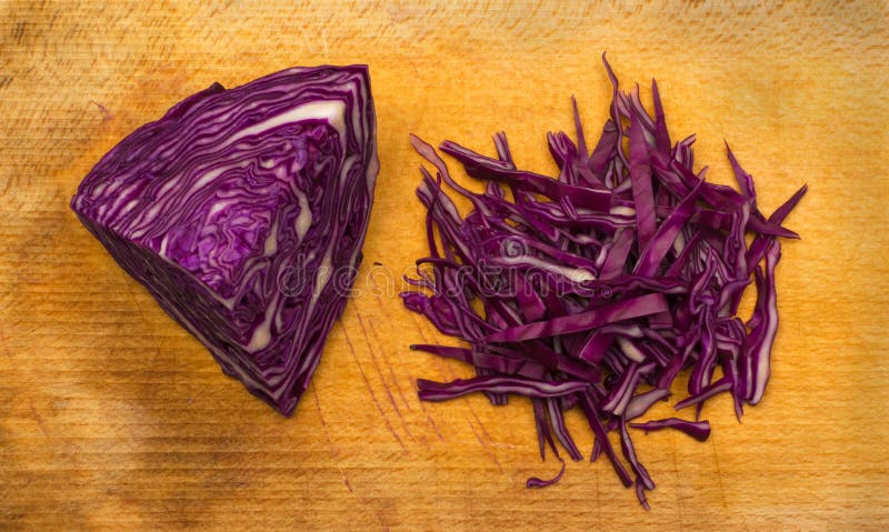 Cut of Red Cabbage on Cutting Board Stock Photo - Image of food ...
