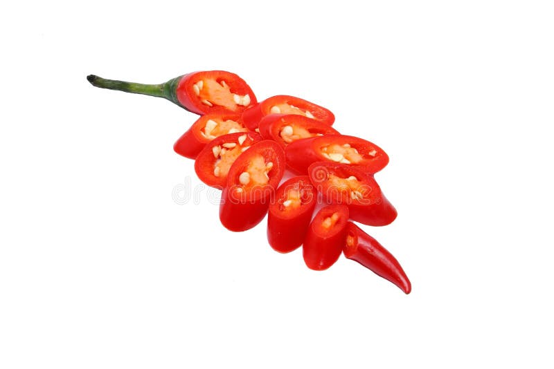 Cut red hot chili peppers stock photo. Image of nutritious - 25302584
