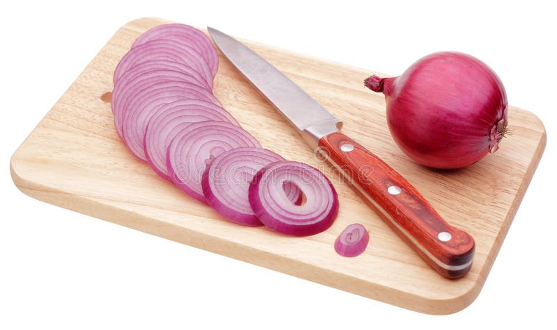 Cut Red Onion Bulb on Board Stock Image - Image of cutting, preparing ...