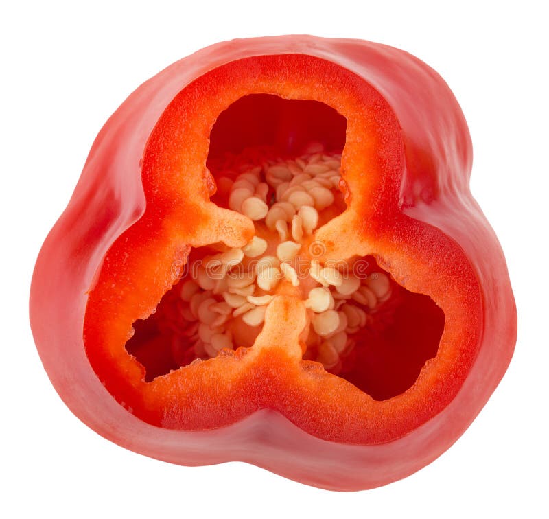 Cut Red Pepper Isolated on the White Background Stock Photo - Image of ...