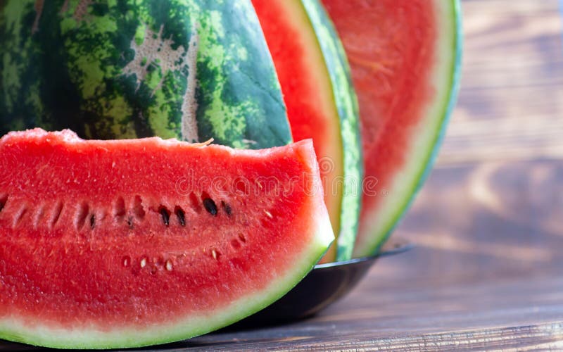 Cut Red Sweet Watermelon from the Vegetable Garden Stock Photo - Image ...