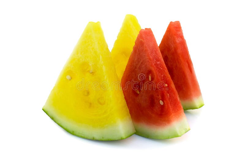 Cut Red and Yellow Watermelon Stock Image - Image of peel, fruit: 11260725