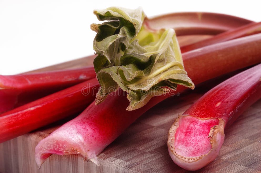 Cut rhubarb stock photo. Image of edible, leafstalks, wood - 9021338