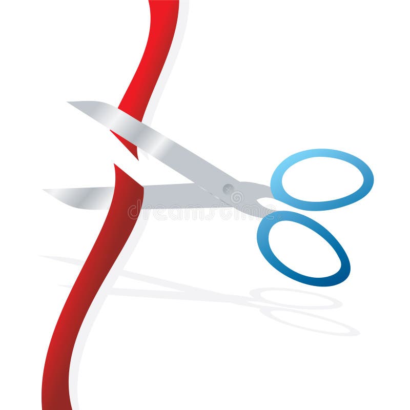 Cut ribbon stock vector. Illustration of open, cutting - 2365790