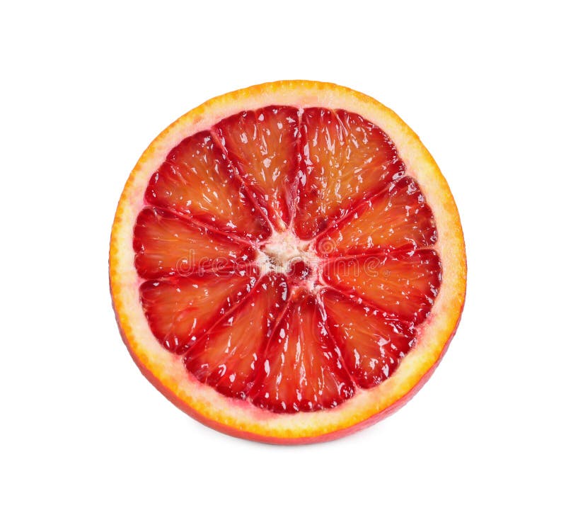 Cut Ripe Red Orange Isolated on White Stock Image - Image of delicious ...