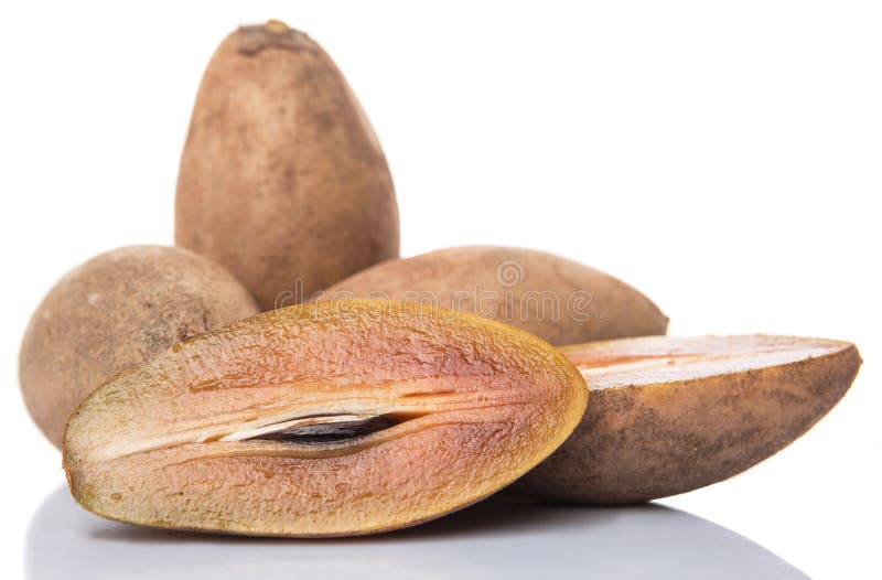 Cut Tropical Ciku Fruit stock photo. Image of closeup - 5900350