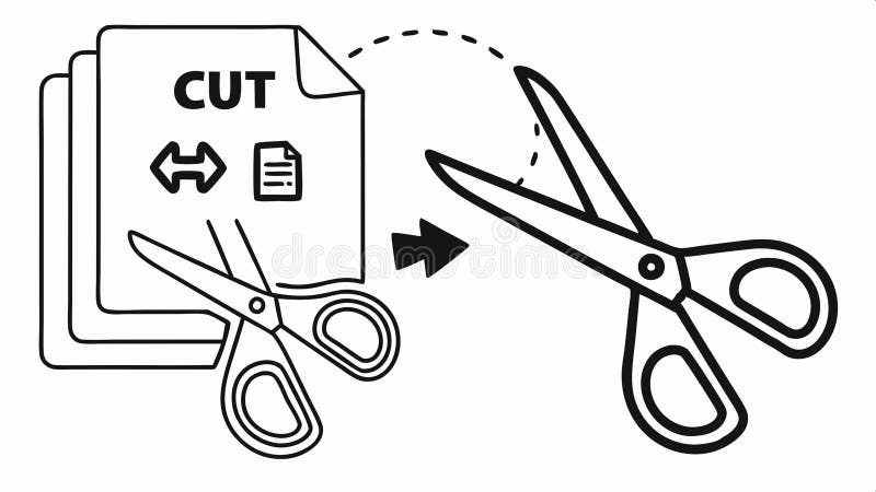 Cut with Scissors Icon, Editing and Trimming Tool Symbol Vector Design ...