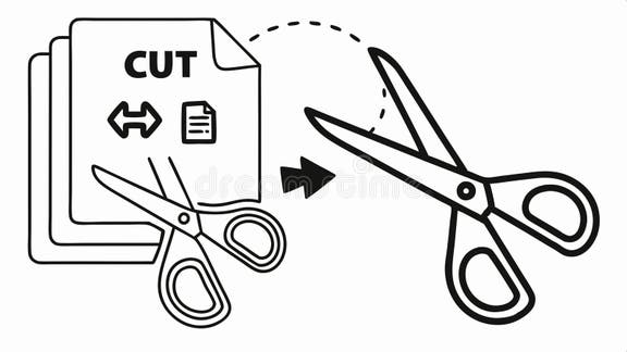 Cut with Scissors Icon, Editing and Trimming Tool Symbol Vector Design ...