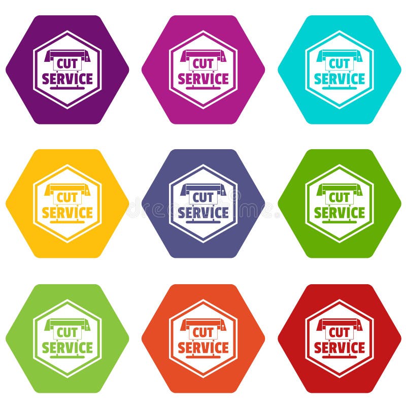 Cut Service Icons Set 9 Vector Stock Vector - Illustration of paper ...