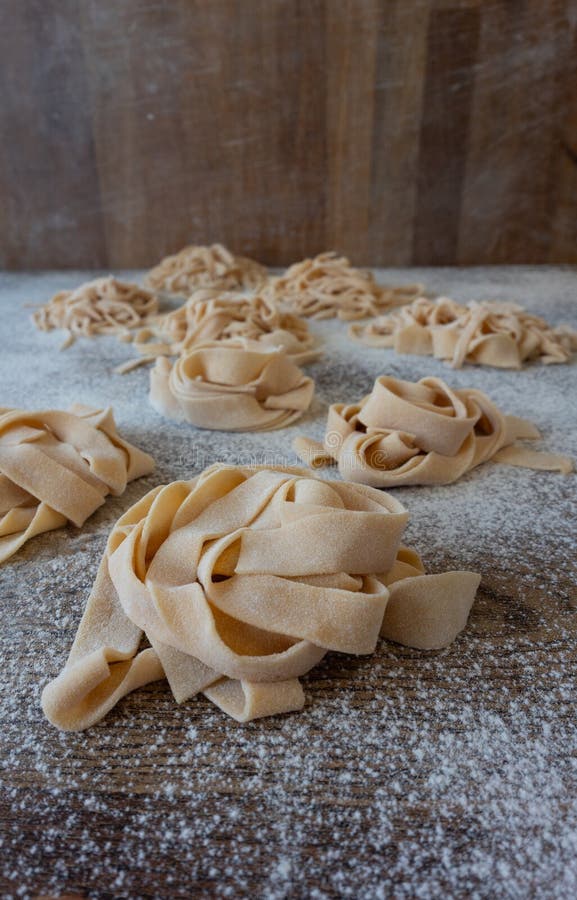 Cut and Shaped and Ready To Dry Homemade Pasta Stock Photo - Image of ...