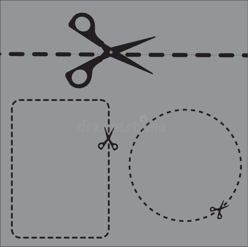 Scissor and cut mark stock vector. Illustration of closeup - 10583498