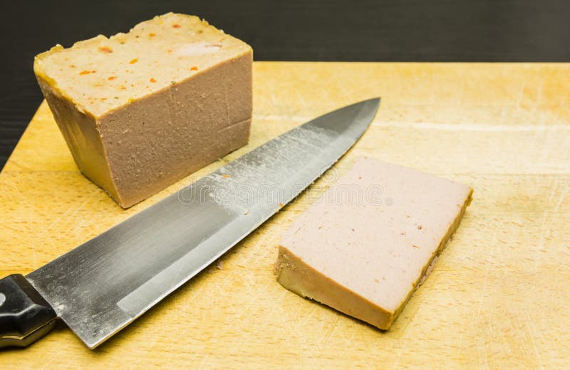 A cut slice of pate. stock photo. Image of dish, baked - 110678286