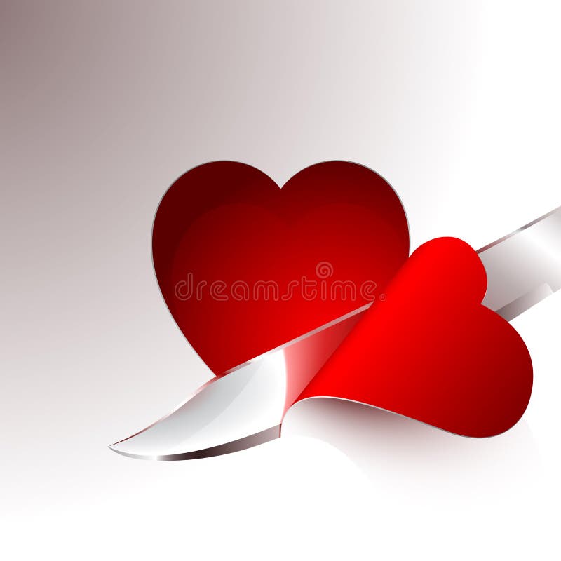 Cut a slice of red heart stock vector. Illustration of trim - 36421713