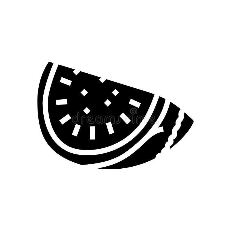 Cut Slice Watermelon Glyph Icon Vector Illustration Stock Illustration ...