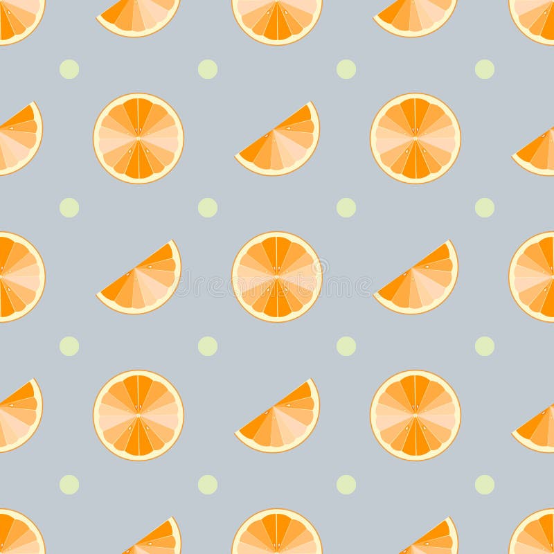 Cut Slices of Orange. Vector Seamless Pattern Stock Illustration ...