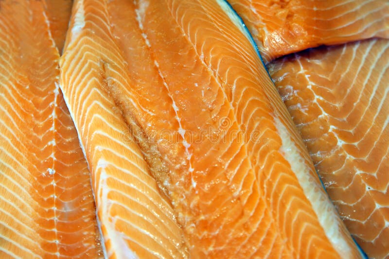 Cut Slices of Red Fish Fillet Stock Image - Image of dinner, fisherman ...