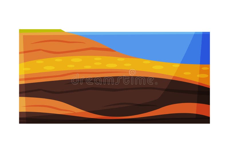 Cut of Soil, Ground Layers Flat Style Vector Illustration on White ...