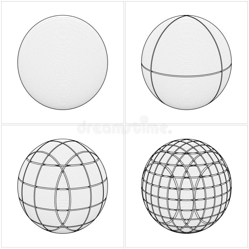 Cut Sphere from the Simple To the Complicated Vector Stock Vector ...