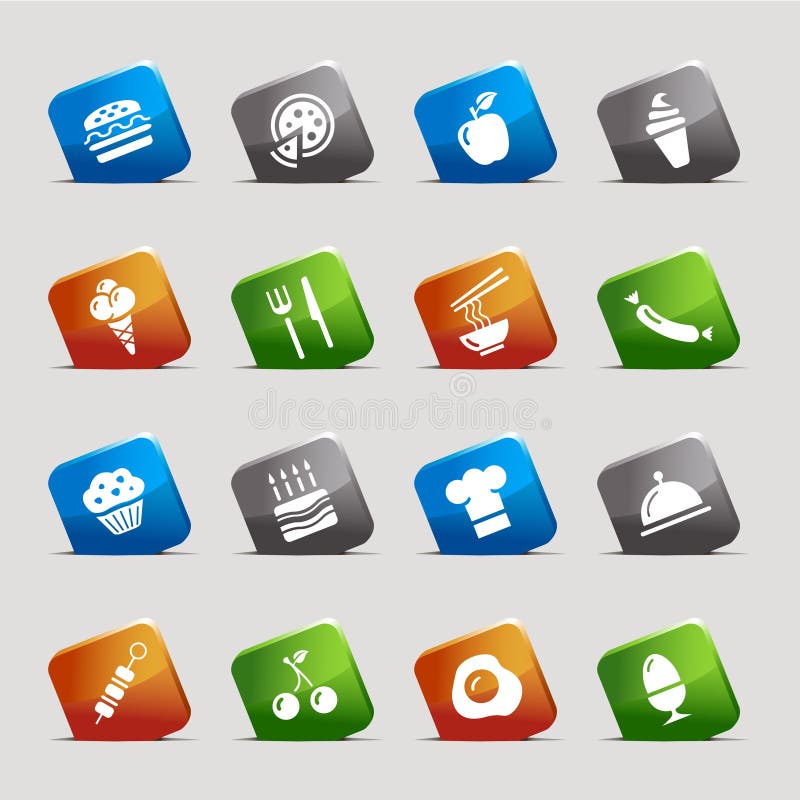 Cut Squares - Food Icons stock vector. Illustration of bowl - 23192399