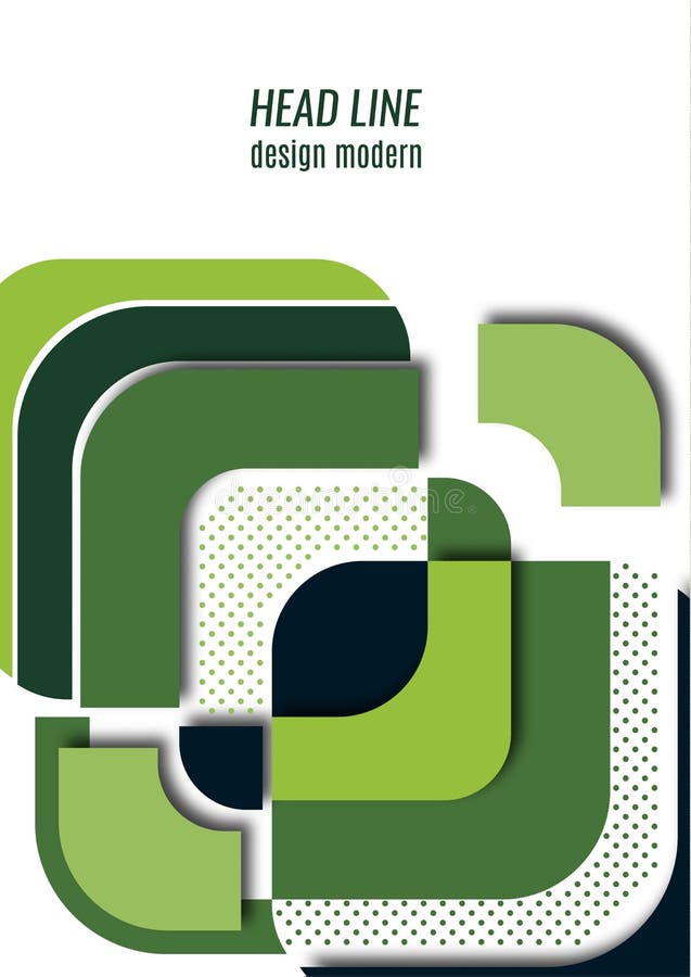 Cut Squares with Rounded Corners and Shadow, Many Dots. Bright ...